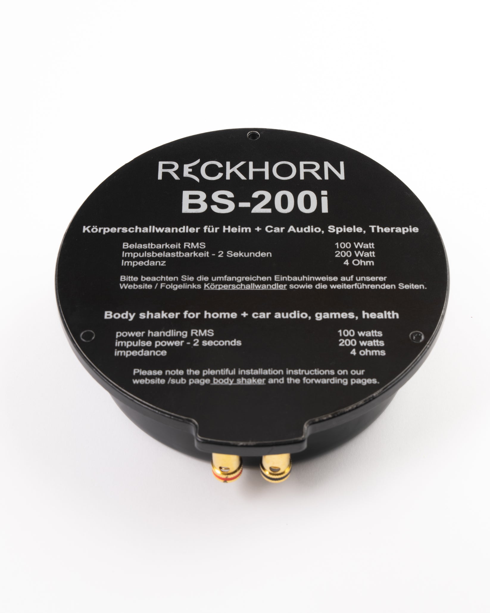 BS-200i Bass Shaker / Körperschallwandler – Reckhorn